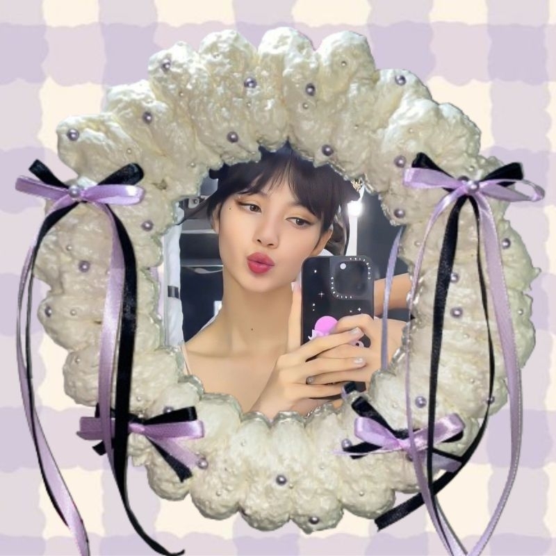 Lisa Coquette mirror (two tone)/aesthetic mirror/foam mirror aesthetic ...