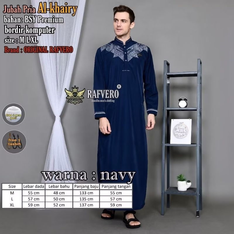 Alhairy Muslim Clothes | Adult Men's Gamis with Long Sleeve Embroidery ...