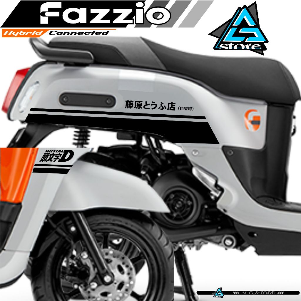 D INITIAL STRIPING/FAZZIO STRIPING/PZ.421/JAPANESE STICKERS/MOTORCYCLE ...