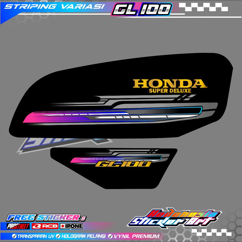Striping VARIATION HONDA GL 100 / STICKER LIST MOTORCYCLE HONDA GL 100 ...