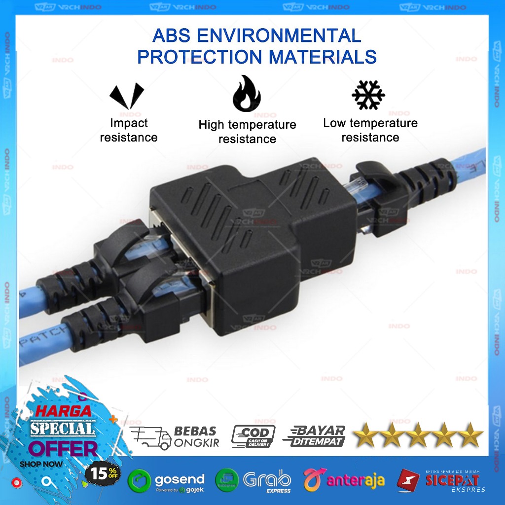2/1 Lan Internet Connection Cable/1 RJ45 Splitter Lan Barrel Connector ...
