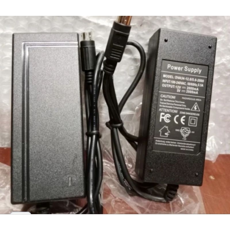 Original double Volts 12Vdc 2000mA and 5Vdc 2000mA Power Supply adapter ...