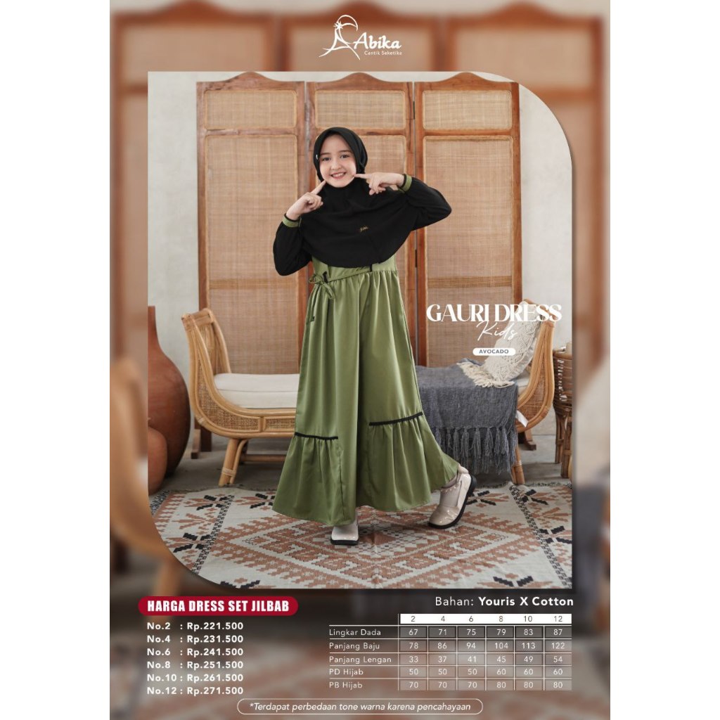 ABIKA HIJAB GAURI DRESS KIDS | Shopee Philippines