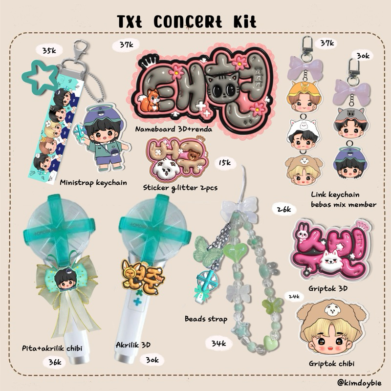 Txt Ribbon lightstick, TXT keychain, TXT nameboard, TXT griptok, TXT ...