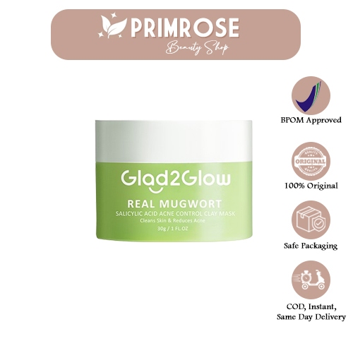 GLAD2GLOW Real Mugwort Salicylic Acid Acne Control Clay Mask 30gr - G2G ...