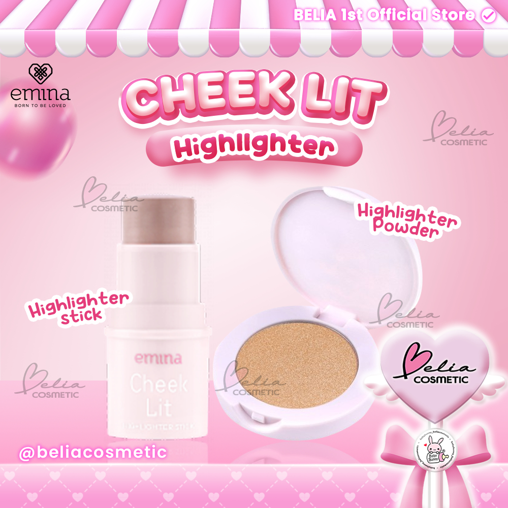 Belia EMINA Cheek Lit Highlighter Powder | Stick - Creamy Texture With ...