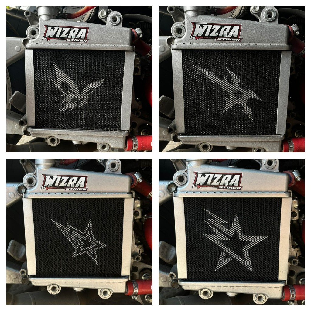 WZR Radiator Net with Racing-Style Plate for All V2 Motorcycles ...