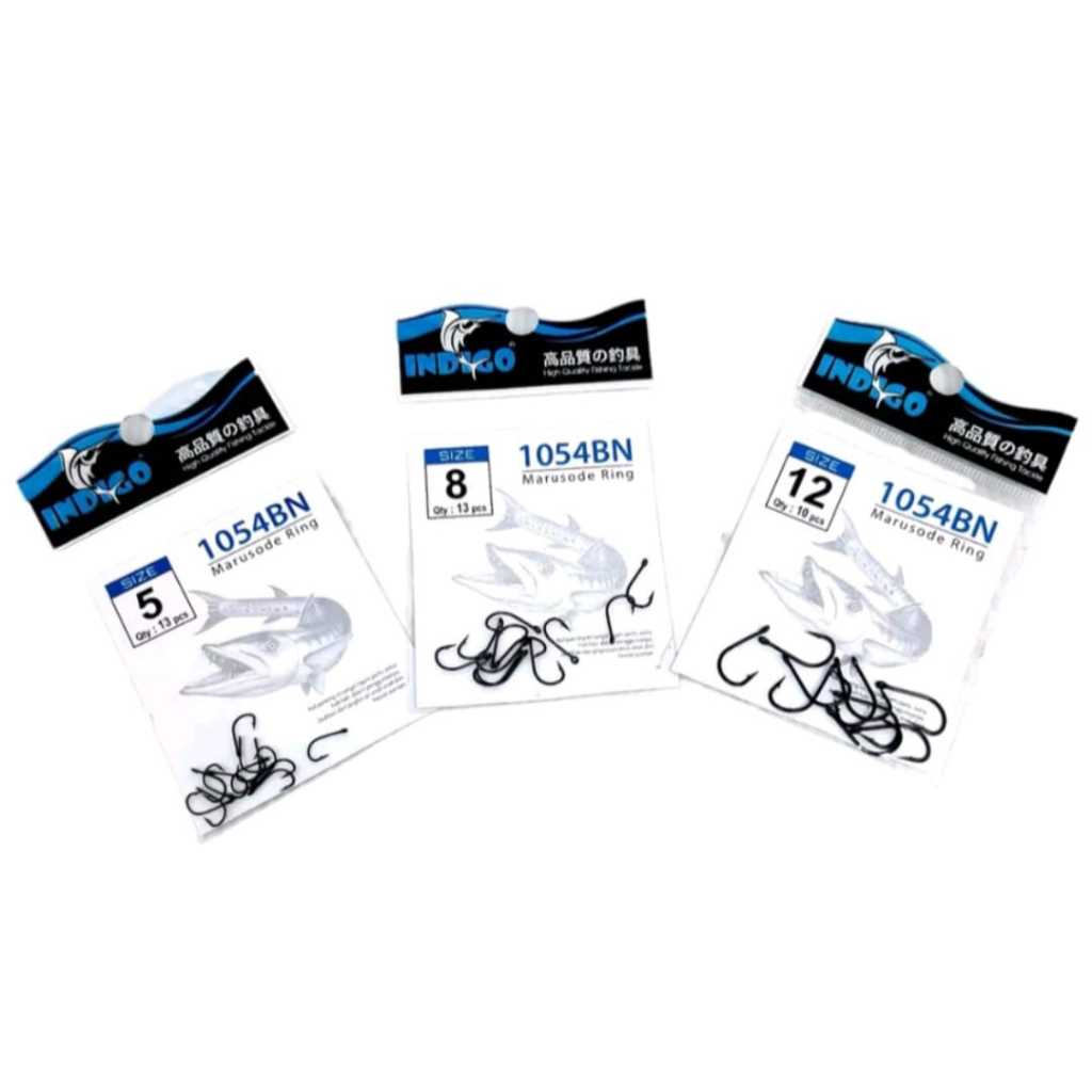 INDIGO MARUSODE Small Hook Fishing Hook Ring type 1054 | Shopee Philippines