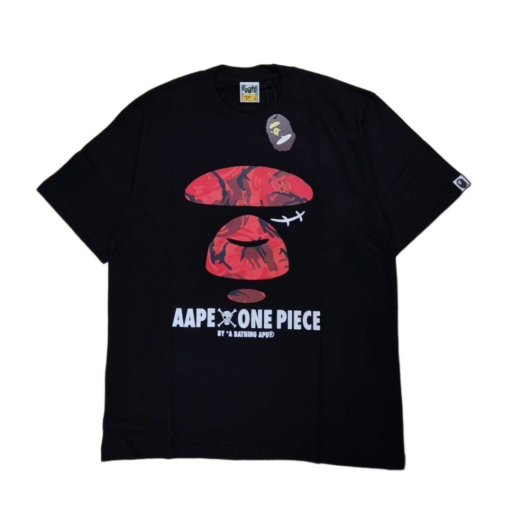 T-shirt AAPE BAPE BY A BATHING APE X ONE PIECE BLACK | Shopee Philippines