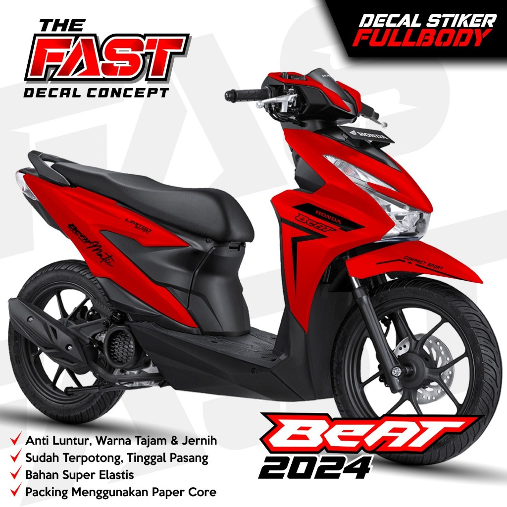 Decal Sticker Honda Beat New 2024 Newest Simple Polos Fullbody Striping ...