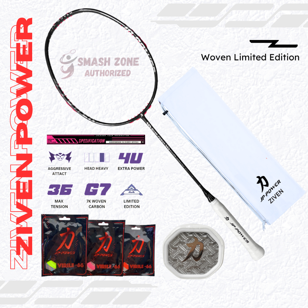 Badminton Racket JP Power Ziven Power Woven Limited Edition Original ...