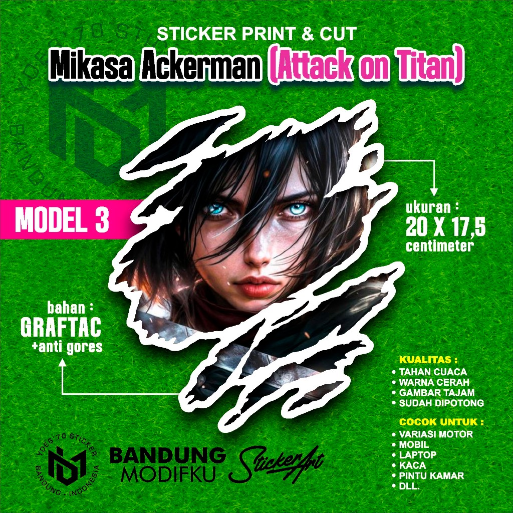 Mikasa Ackerman Anime Stickers (Attack on Titan)-3 / Manga Stickers ...