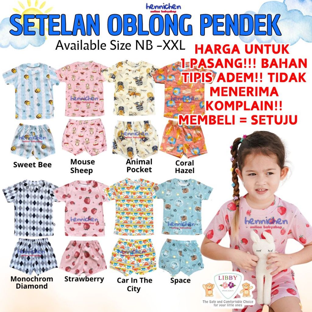 Libby Short Oblong Suit Thin Cotton SML BASKING IN THE SUN / HAPPY FARM / Fun Land / Sweet Land ...