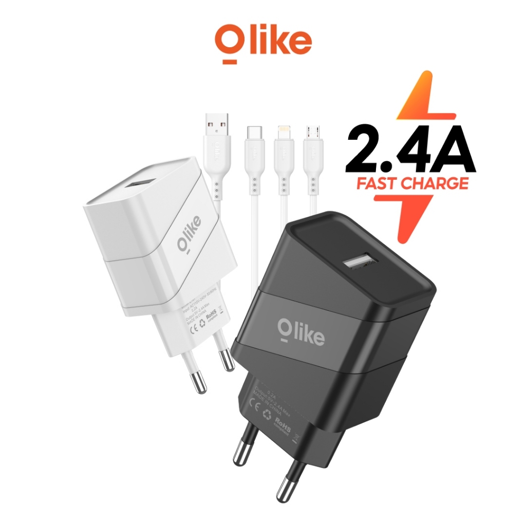 OLIKE FAST CHARGING POWER ADAPTER C107 WHITE MAX TO 2.4A OUTPUT ...