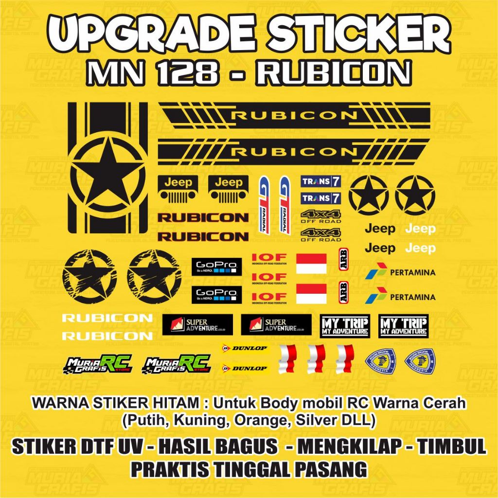 UPGRADE RC CAR STICKERS MN 128 RUBICON | Shopee Philippines