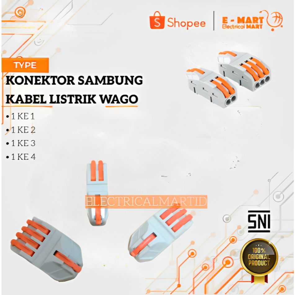 Wago Cable Connector 1 To 1/2/3/4 Pin Cable Terminal Orange Wire ...
