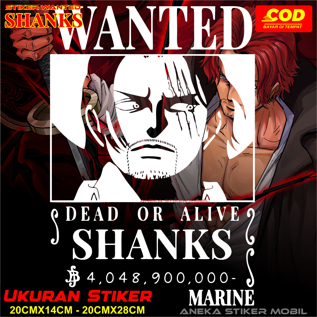 Famous Bounty Akagami No Shanks One Piece Sticker | Shopee Philippines