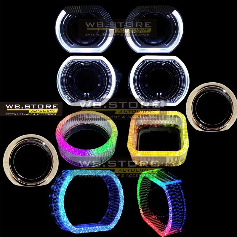 PUTIH HITAM Shroud 1.5 inch 2.5 inch 3 inch bmw Model, Round, Box angel ...