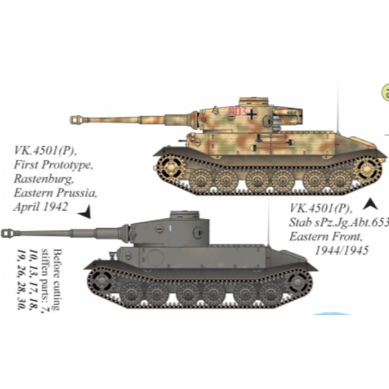 Papercraft tank porsche tiger VK4501 Pattern Sheet 87th Scale (2OP-G30 ...