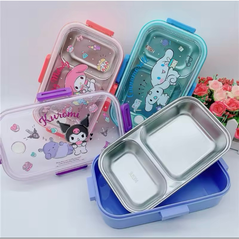 Heat Resistant Stainless Steel Lunch Box Cinnamon Roll Kuromi Character ...