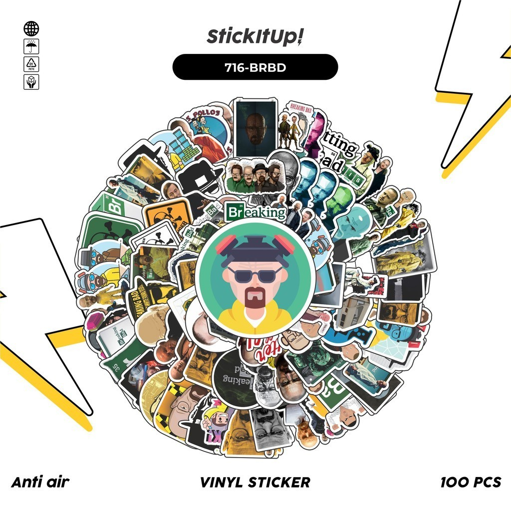 HP 100 Pcs Breaking Bad Cute Aesthetic Vinyl Waterproof Stickers Pack ...