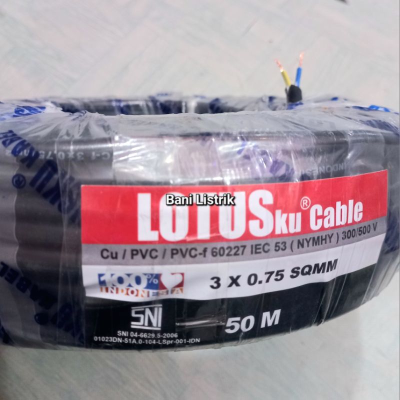HITAM Fiber Electrical Cable 3x0.7 NYMHY SNI Meter Black Submersible ...