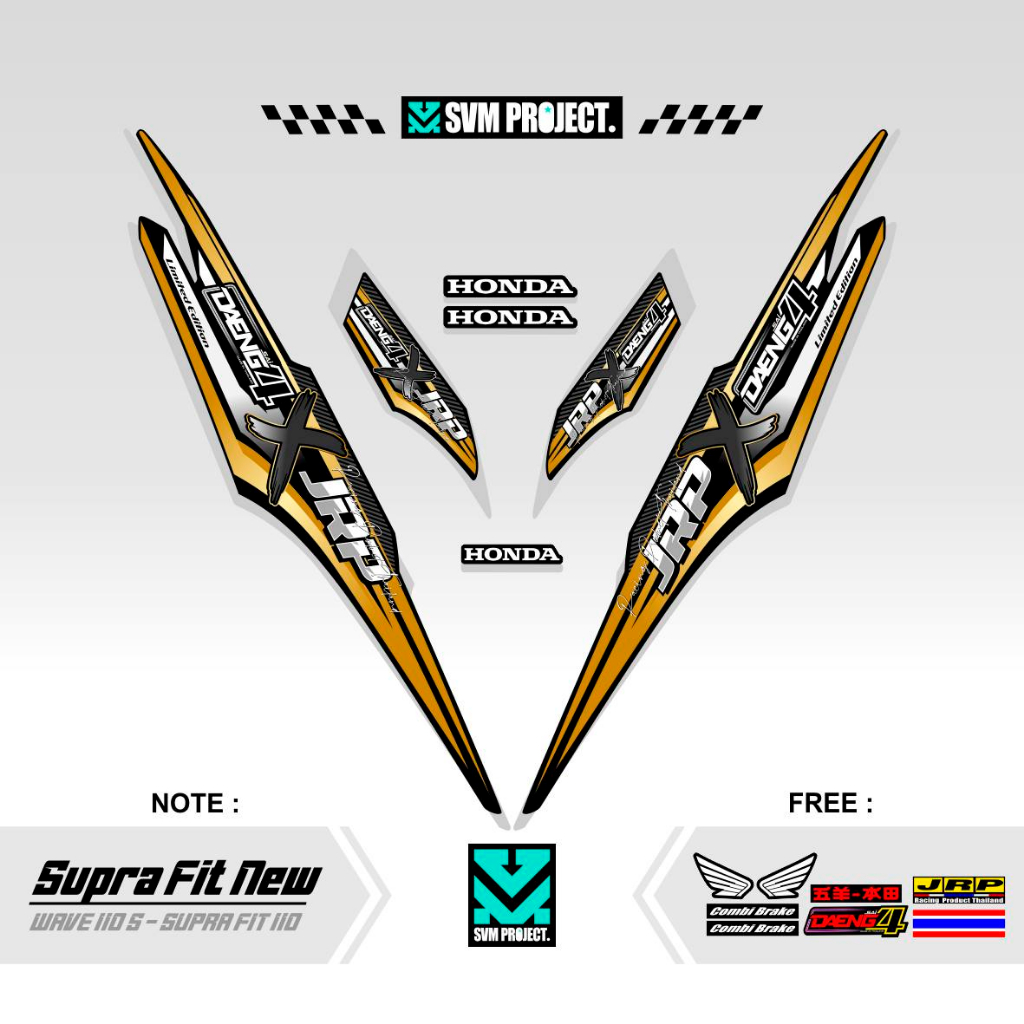 Striping SUPRA FIT NEW MOTIF 18 / STOCK DECAL WAVE 100 S / STICKERS ...