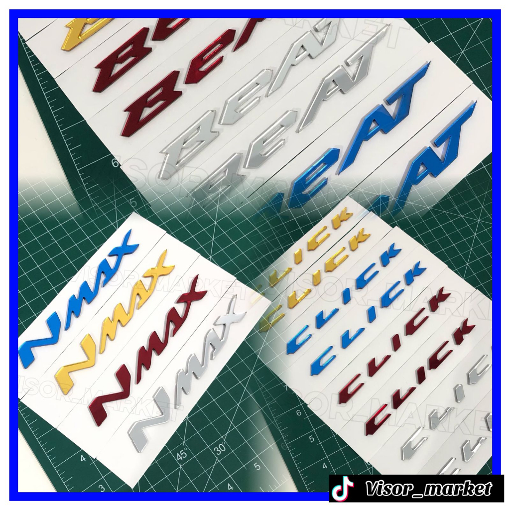 2PCS NMAX BEAT CLICK EMBLEM 3D ACRYLIC embossed STICKER NMAX BEAT CLICK ...