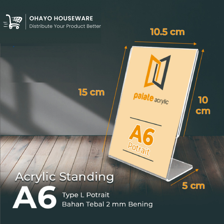 Clear Acrylic Table / Acrylic Standing A6 / L Portrait - 2mm | Shopee ...