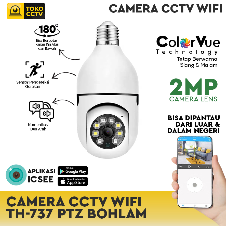Cctv Wifi Camera/IP PTZ Bulb 2MP, ColorVue System Full Color & Full HD ...