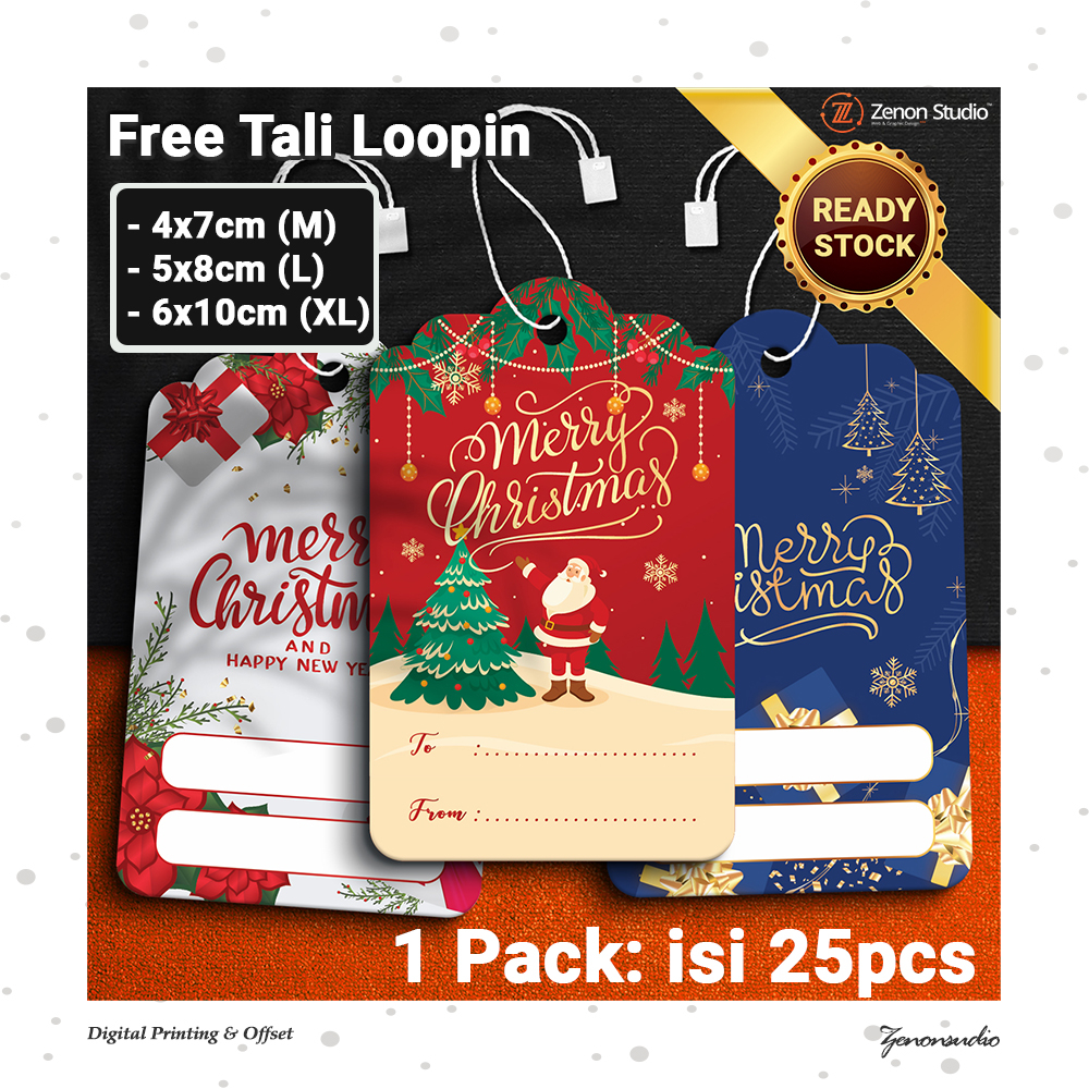 [25pcs] Christmas Hang Tag Christmas Hangtag Greeting Card Xmas Parcel ...