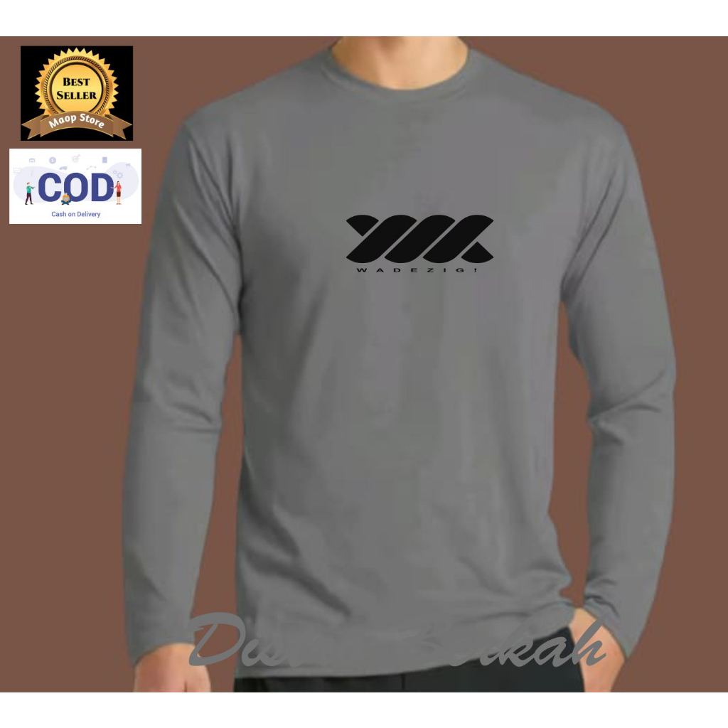 Men's T-Shirt Cool Distro T-Shirt Long Sleeve Wadezigi Logo Black ...
