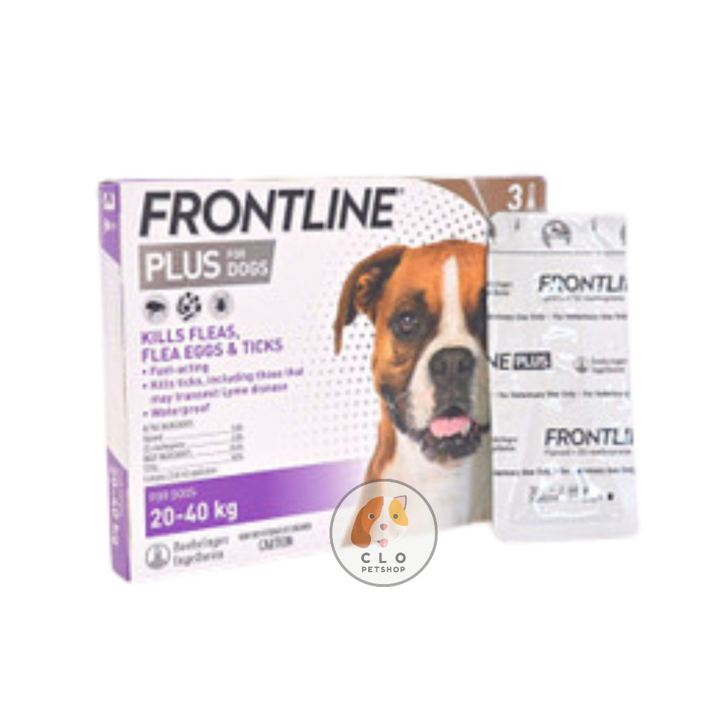 Frontline plus large dog 1 box (3pcs) 20-40kg ob4t dog flea drops ...