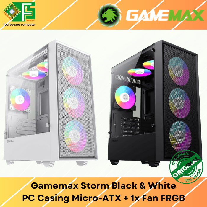 Gamemax Storm White Black Mesh | M-ATX PC Case | CPU PC Gaming Case ...