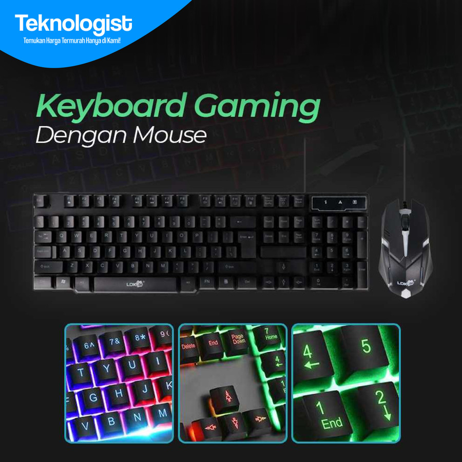 Gaming Keyboard Mouse Set LED Backlit RGB Combo USB | Shopee Philippines