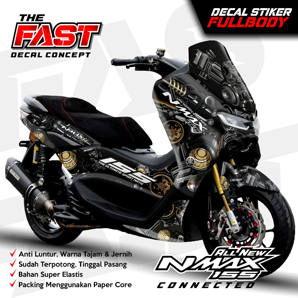 Terbaru Decal Sticker Yamaha Nmax 155 New Fullbody Machine Racing Decal ...