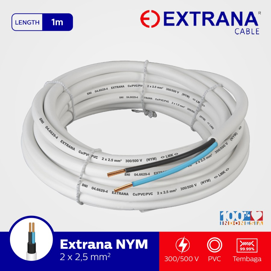Nym EXTRANA ELECTRICAL CABLE 2x2.5 WIRE - PRICE PER METER | Shopee ...