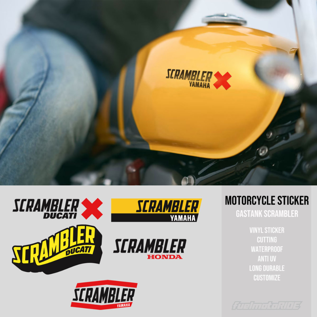 Classic Scrambler Custom Motorcycle Tank Sticker cb xsr w175 | Shopee ...