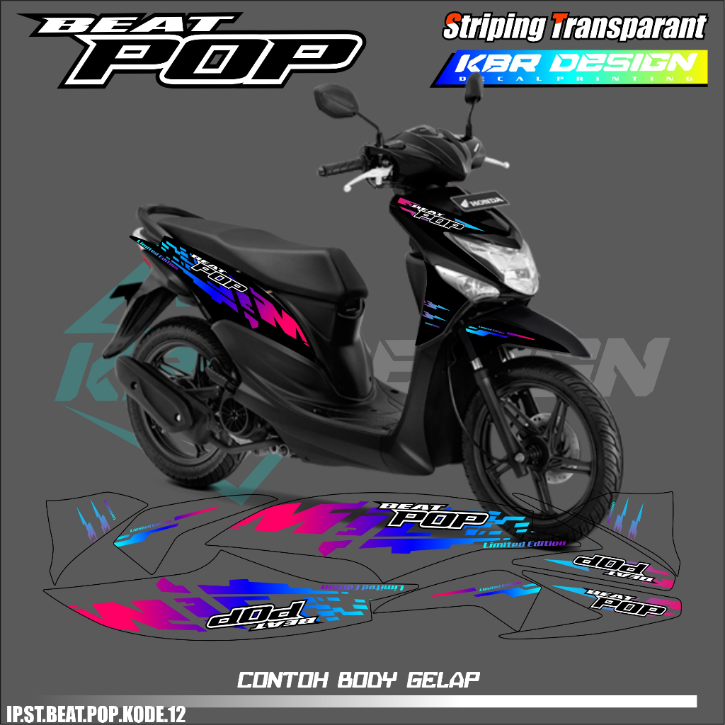 BEAT POP STRIPING MOTORCYCLE HONDA BEAT POP MOTORCYCLE STICKER DESIGN ...