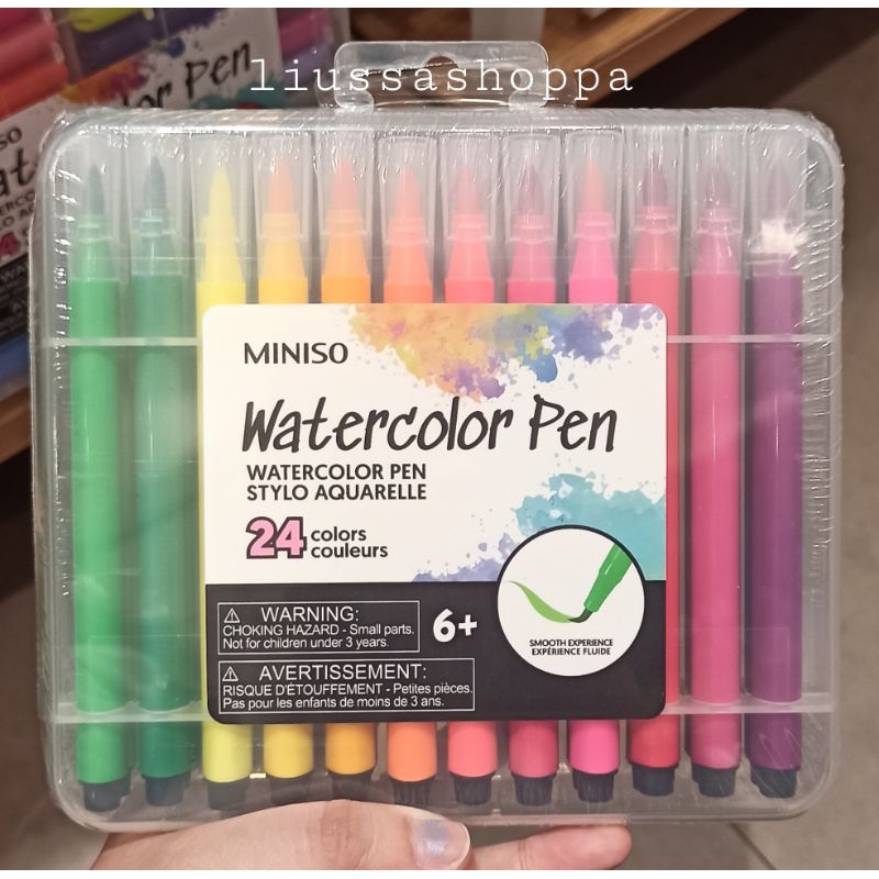 Miniso Markers - Watercolor Pens Set with Soft Tip (24 Colors) | Shopee ...