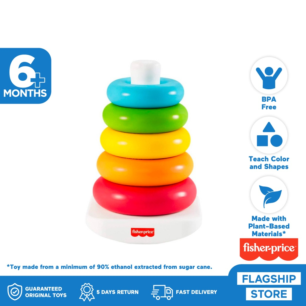 Fisher Price Rock-a-Stack | Toy Stacking Ring Donut Baby Sensory Motor ...