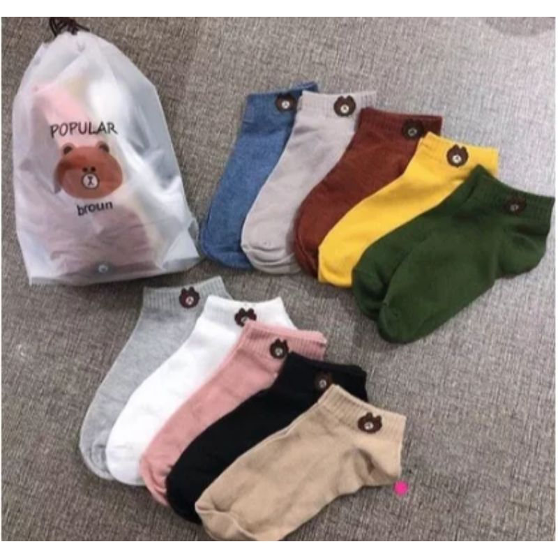 Adult WOMEN'S SOCKS CONTAINS 10 PAIRS FREE POUCH | Shopee Philippines