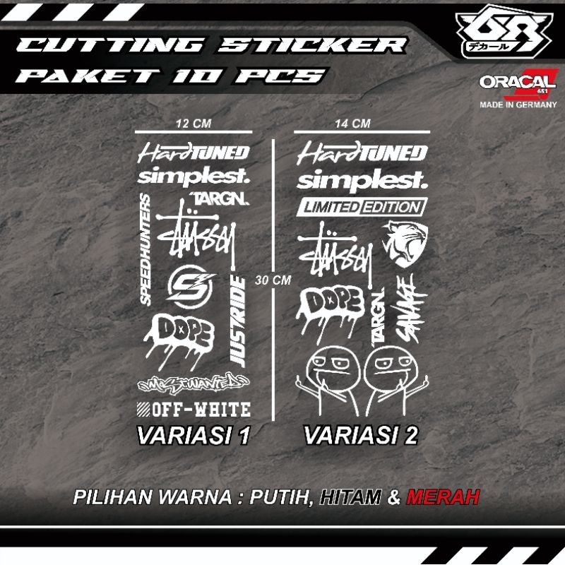Cutting sticker motorcycle sticker sticker package hardtuned simplest ...