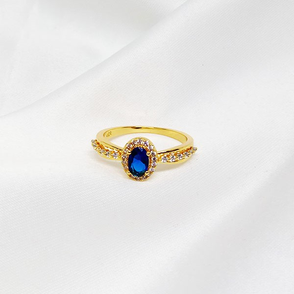 MATA Women's Ring Lady Diana Blue Stone Diamond Eye Planting | Shopee ...
