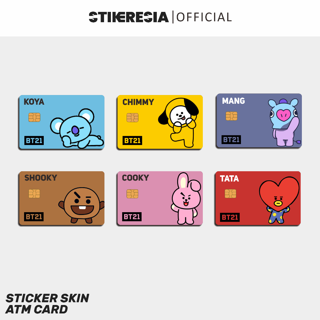 BTS BT21 ATM Sticker - Emoney Flazz Vinyl ATM Card Sticker | Shopee ...