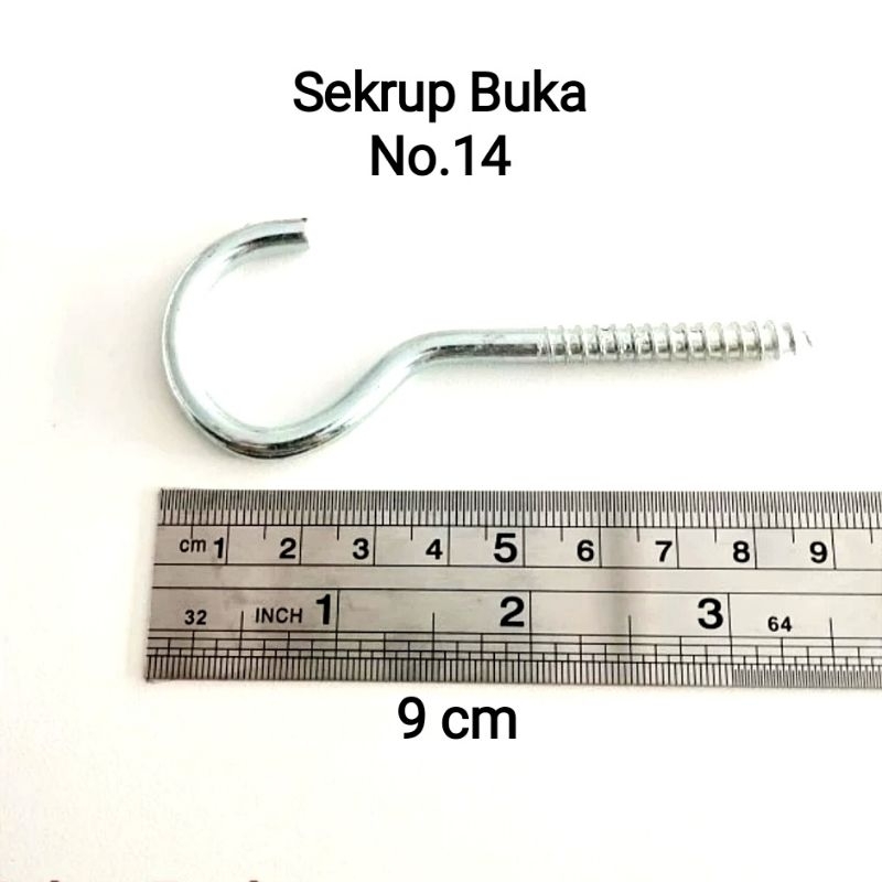 MATA (10Pcs) Screw Nail Screw Screw Thread Opening Eye Right no 14 ...