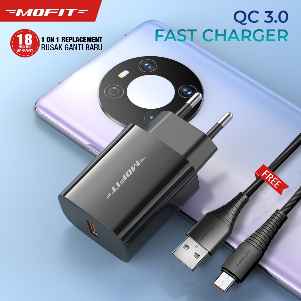 MOFIT MQ11 - Quick Charge 3.0 USB Wall Charger Fast Charging - Black ...