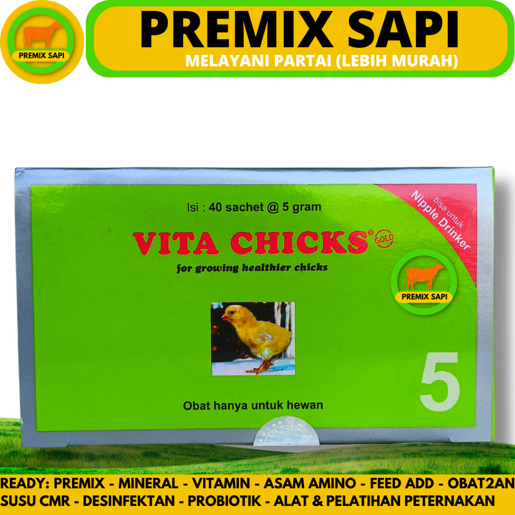 Vita CHICK 5gram 1 Box (40SACHET) - Vitamin Growth Of Chicks Bird ...