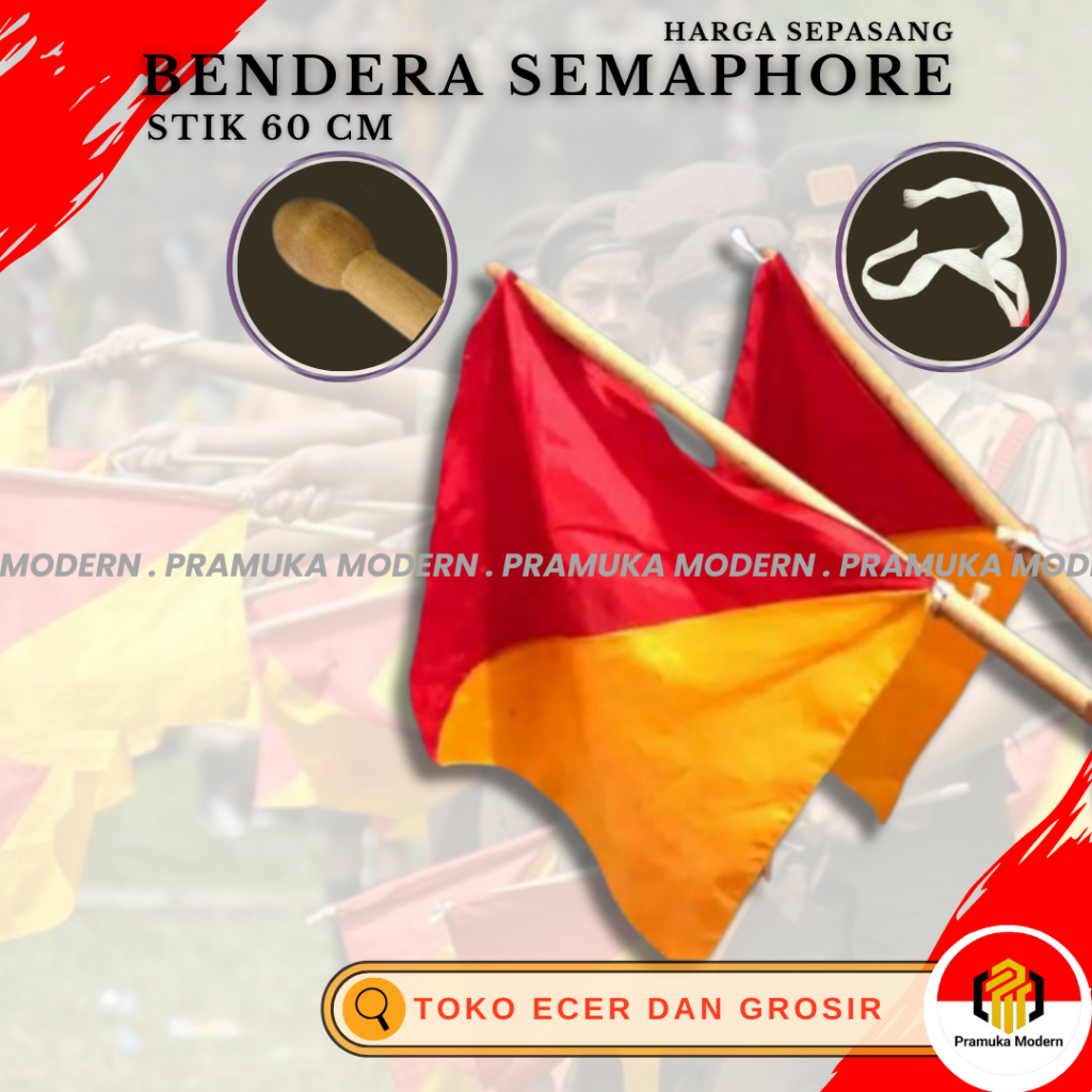 A pair of semaphore flags (2pcs) + a pair of 60 cm sticks (2pcs ...