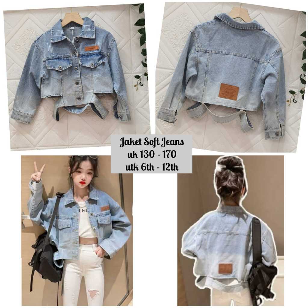 Imported Plain Girls Crop Jean Jacket | Shopee Philippines